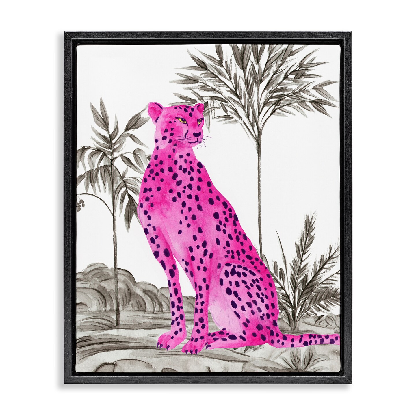 Stupell Industries Tropical Neon Leopard Floating Frame By Melissa Wang ...