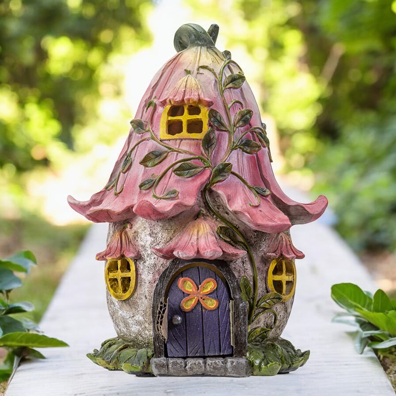 Polyresin Fairy Tale Cottage With Led Light Fairy Tale Decor ...