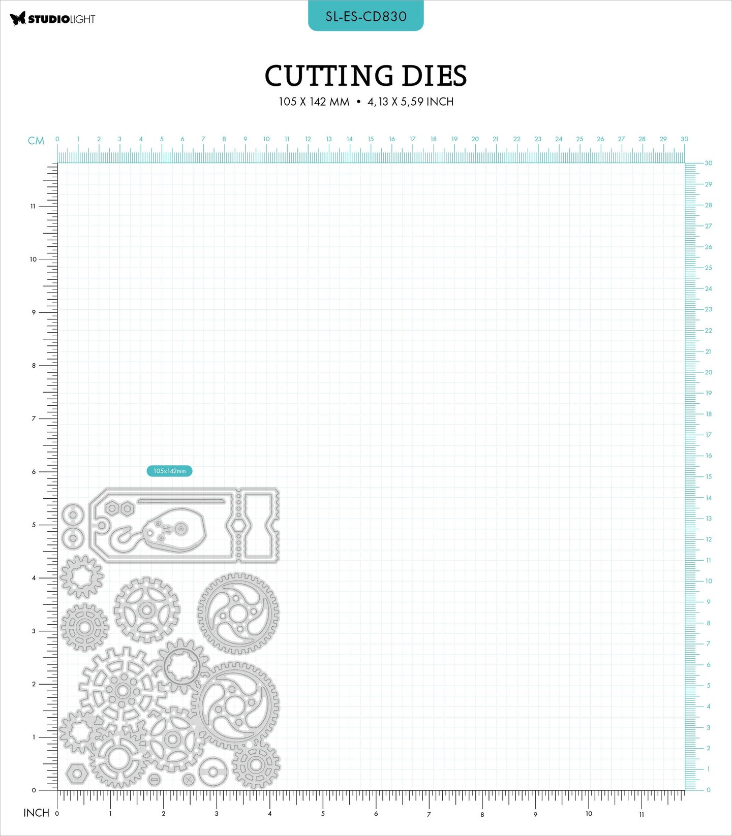 Studio Light Gearhead's Workshop Cutting Die-Nr. 830, Gears & Ticket ...