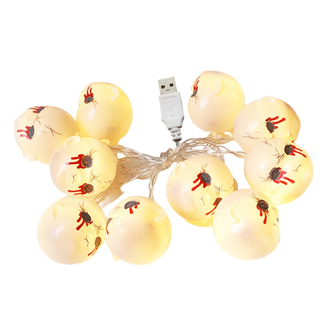 Halloween String Lights Spooky Doll Head Led Light Decorations Plastic ...