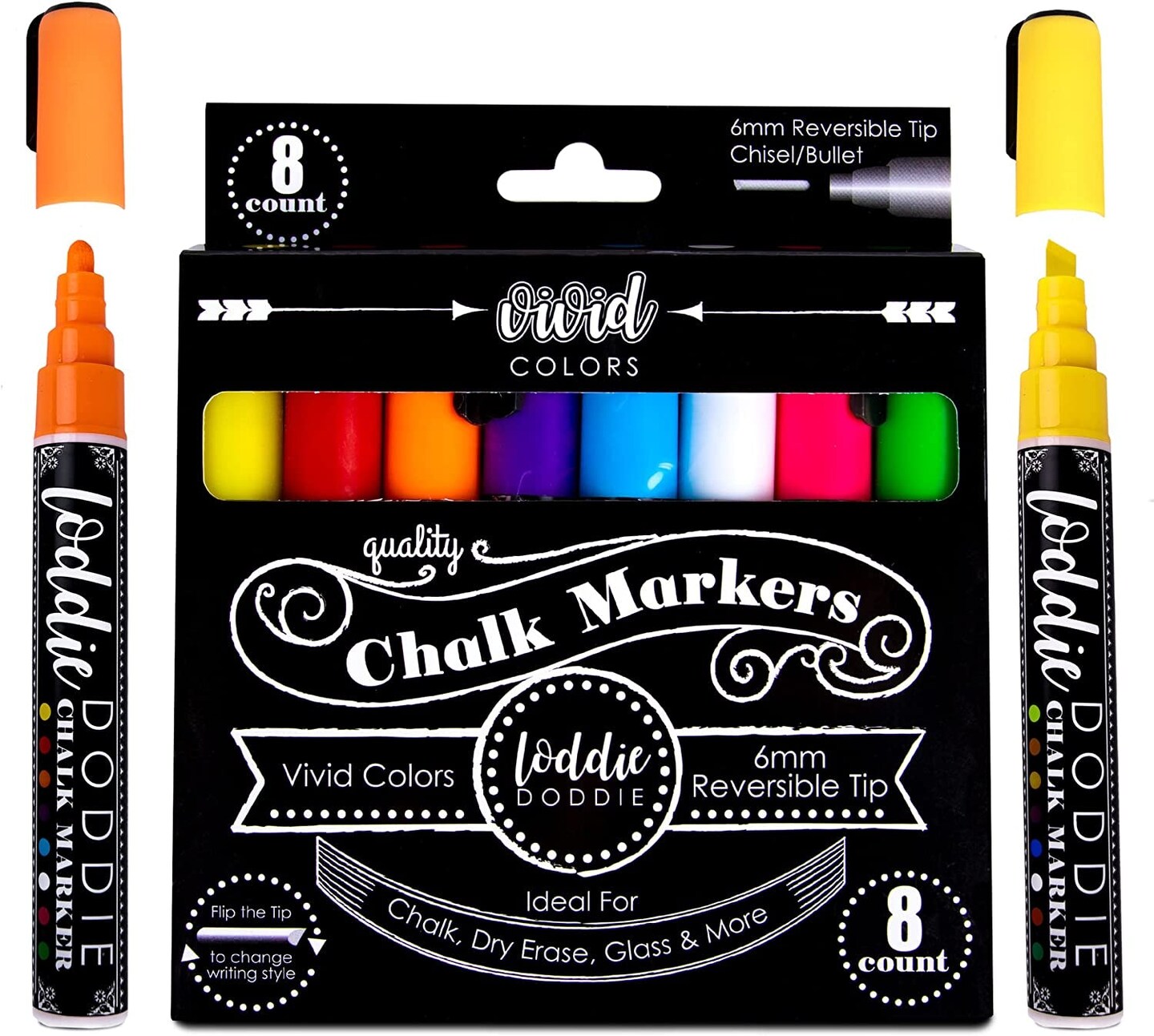 Liquid Chalk Markers for Chalkboard - 6Mm Reversible Chisel and Bullet ...