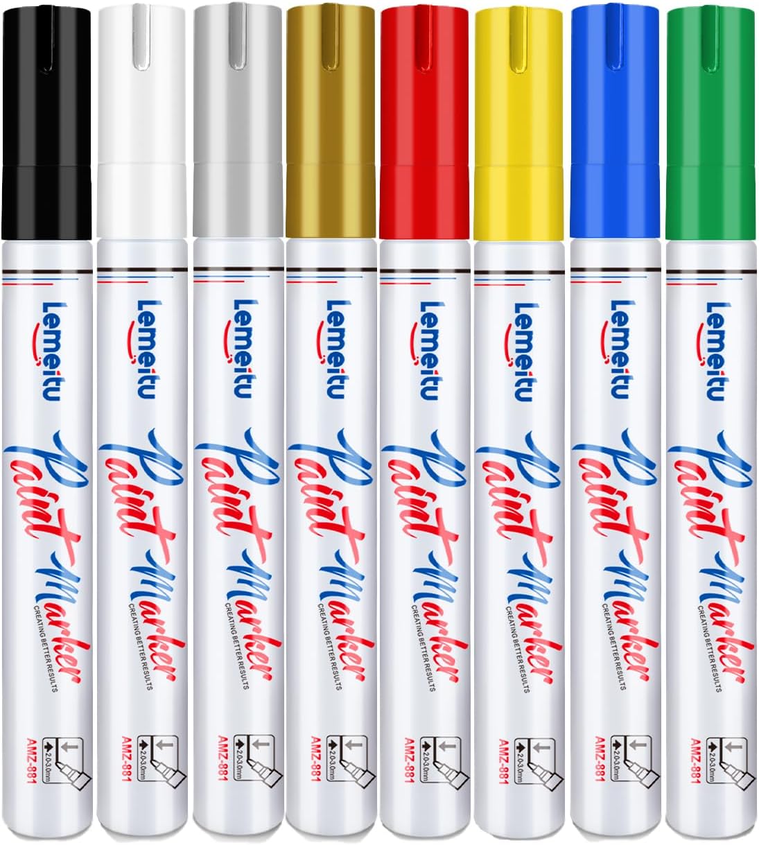 Paint Markers 8 Pack, Permanent paint markers Oil-Based Paint Pens With ...