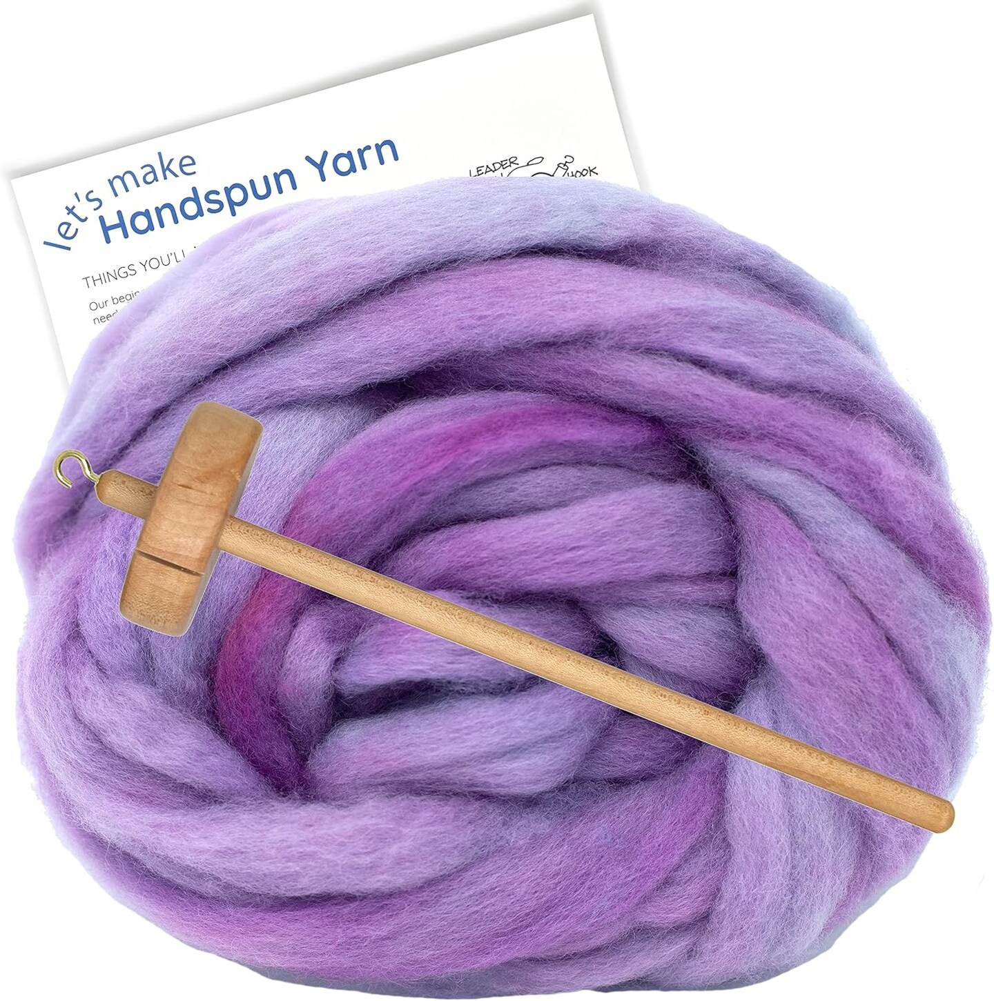 LEARN TO SPIN - Beginner's Spinning Kit with Hand Dyed BFL Roving, Drop ...