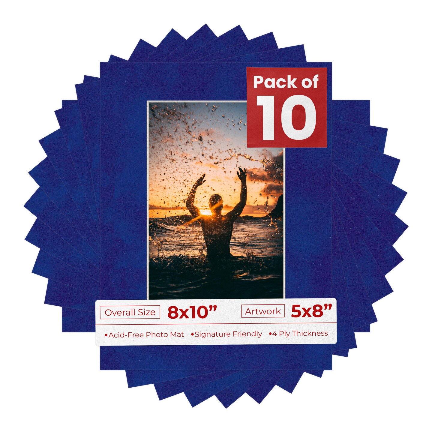 Royal Blue Suede Mat Board for 8x10 Frames - Fits 5x8 Photos, Color ...