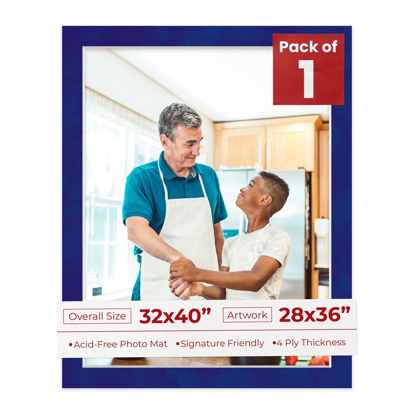 Royal Blue Suede Mat Board for 32x40 Frames - Fits 28x36 Photos, Color ...