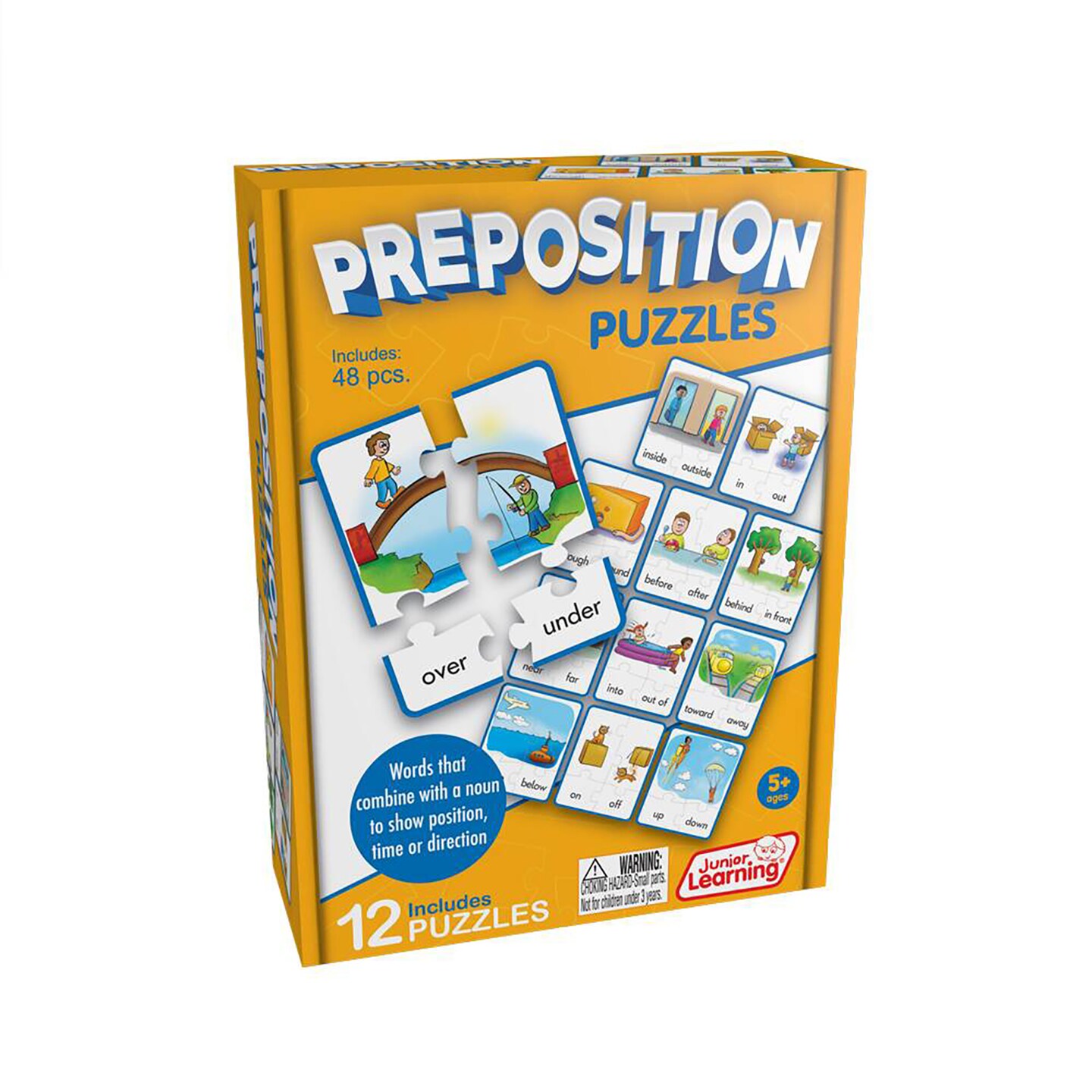 Preposition Puzzles Junior Learning for Ages 5-8, Grade 1 Grade 2 Learning, Language Arts Word ...