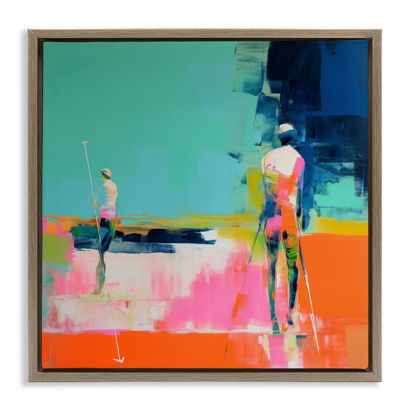 Stupell Industries Golf Course View Framed Floater Canvas Wall Art ...