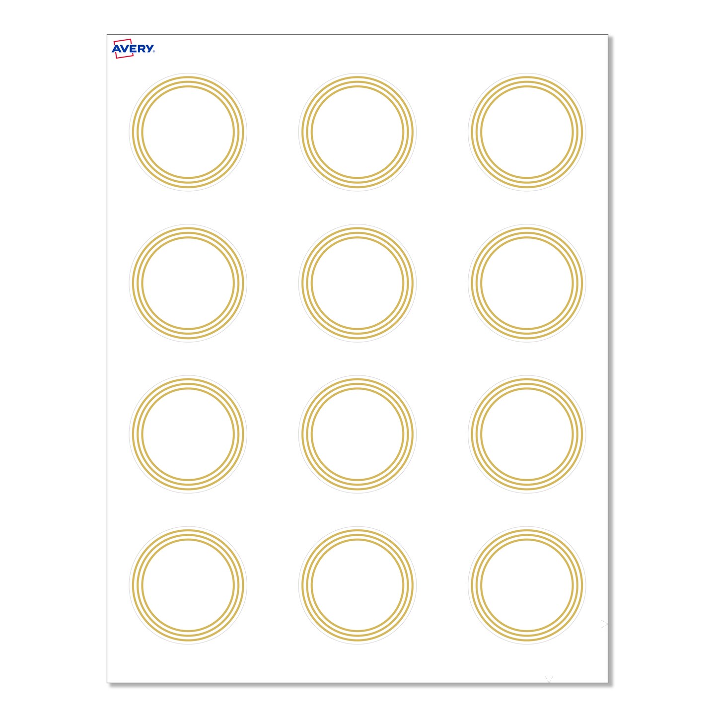 Avery® Printable Round Cards with Sure Feed® Technology, Multi-Lined ...