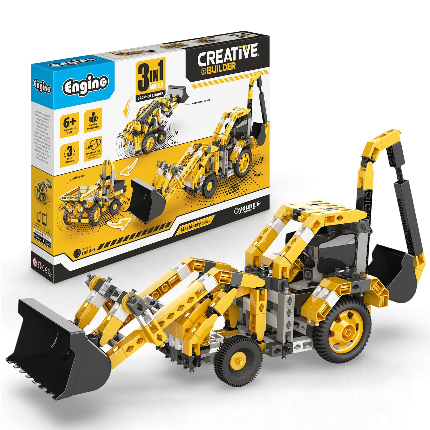 Engino: Creative Builder - 3-In-1 Backhoe Loader - Multimodel Vehicle ...