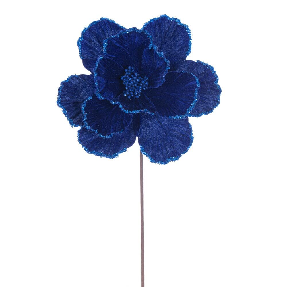 20" Blue Velvet Magnolia 10" Flower 3/Bg | Michaels