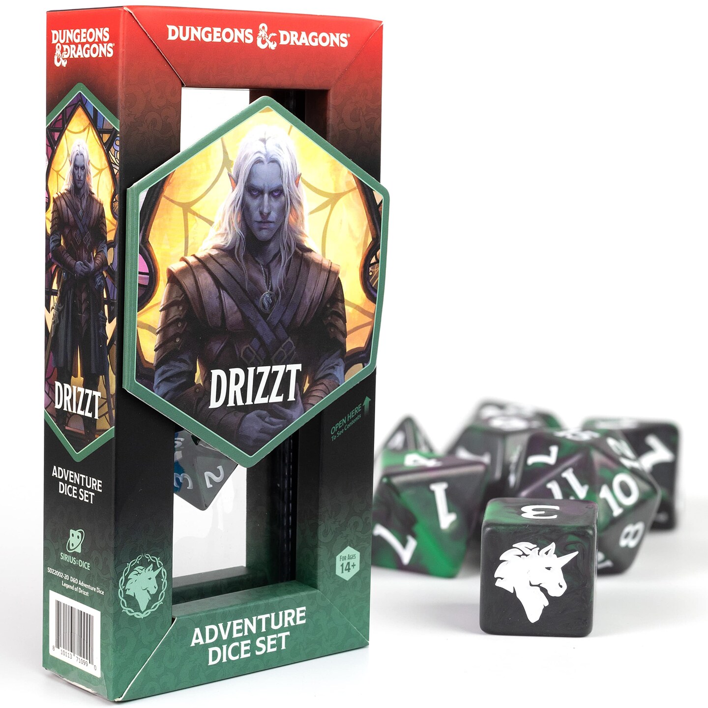 Dungeons & Dragons: D&D Adventure Dice: Legend of Drizzt -Green-Black ...