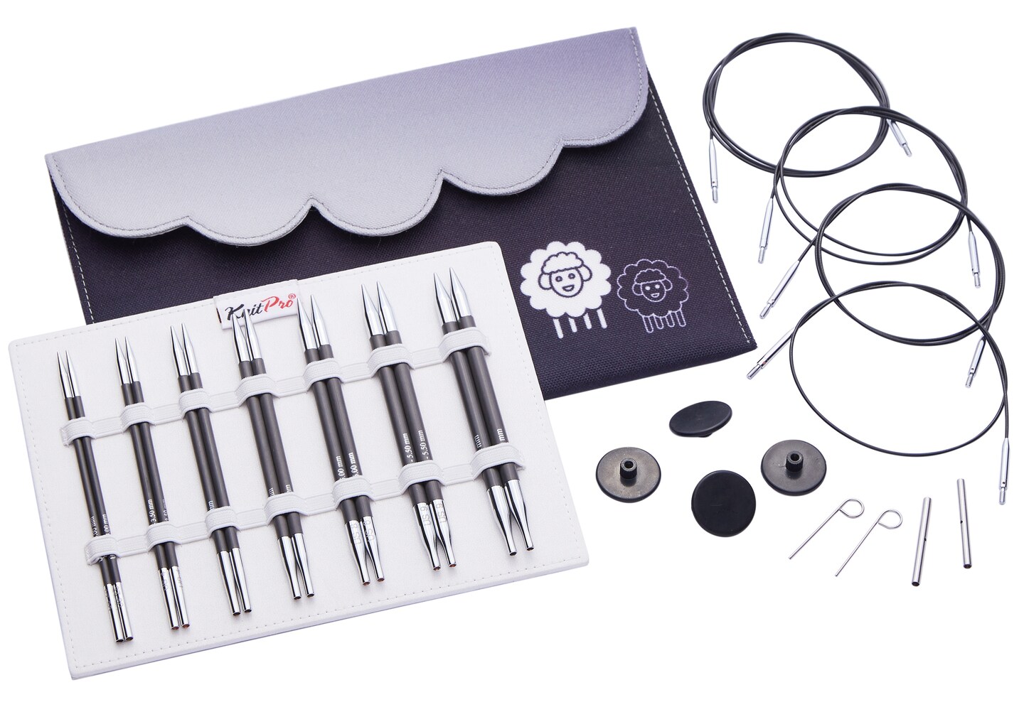 KnitPro-Karbonz MIDI Interchangeable Knitting Needle Set 5"-Set Of ...