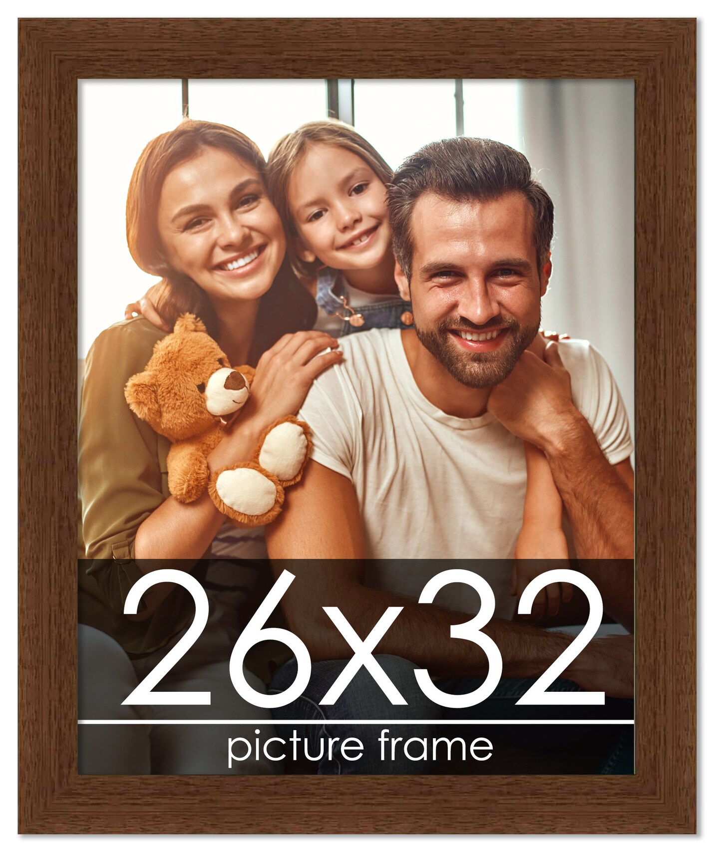 Simple Brown Picture Frame - UV Acrylic, Foam Board Backing, Hanging ...