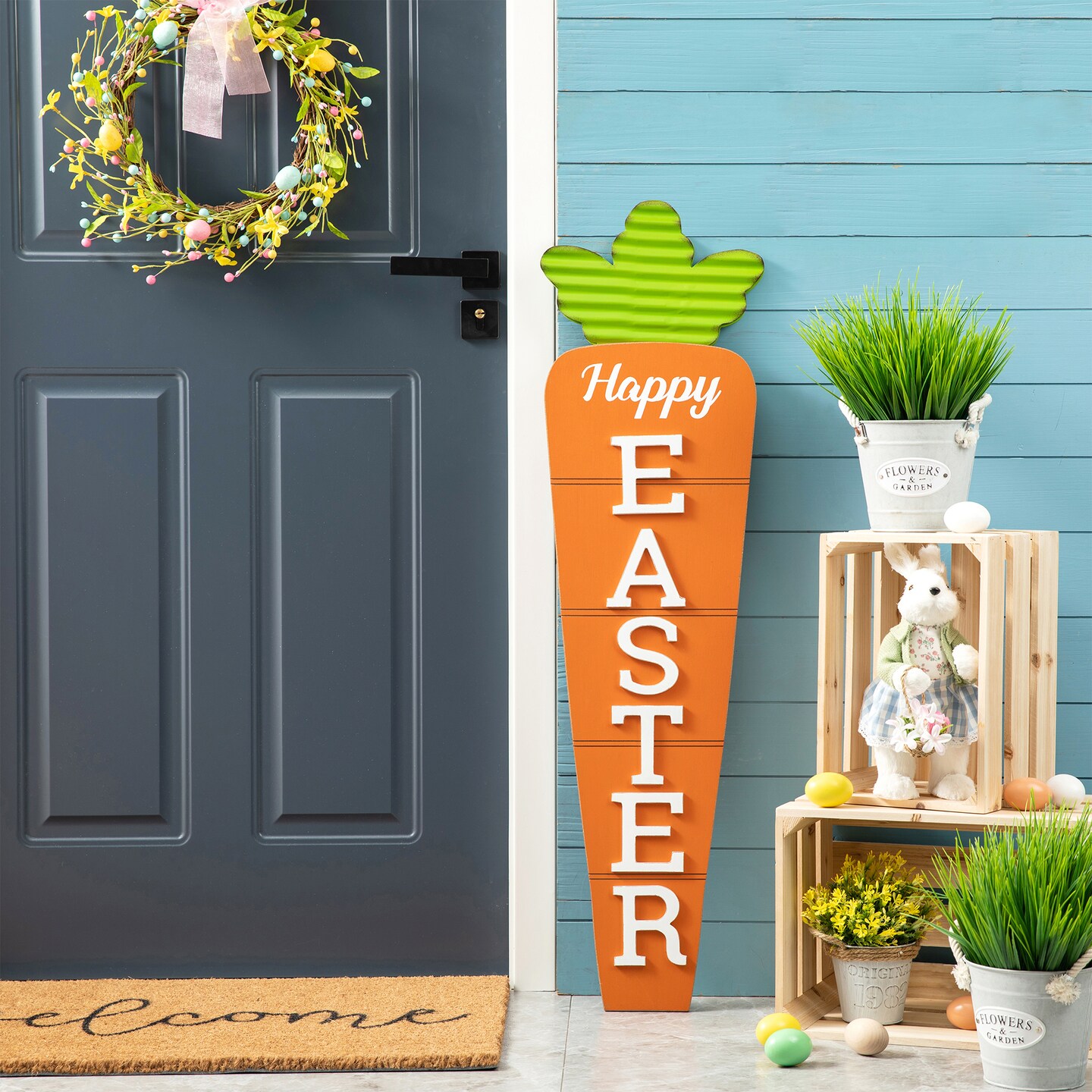 41.5"H Easter Wooden and Metal Carrot Porch Decor(KD) | Michaels