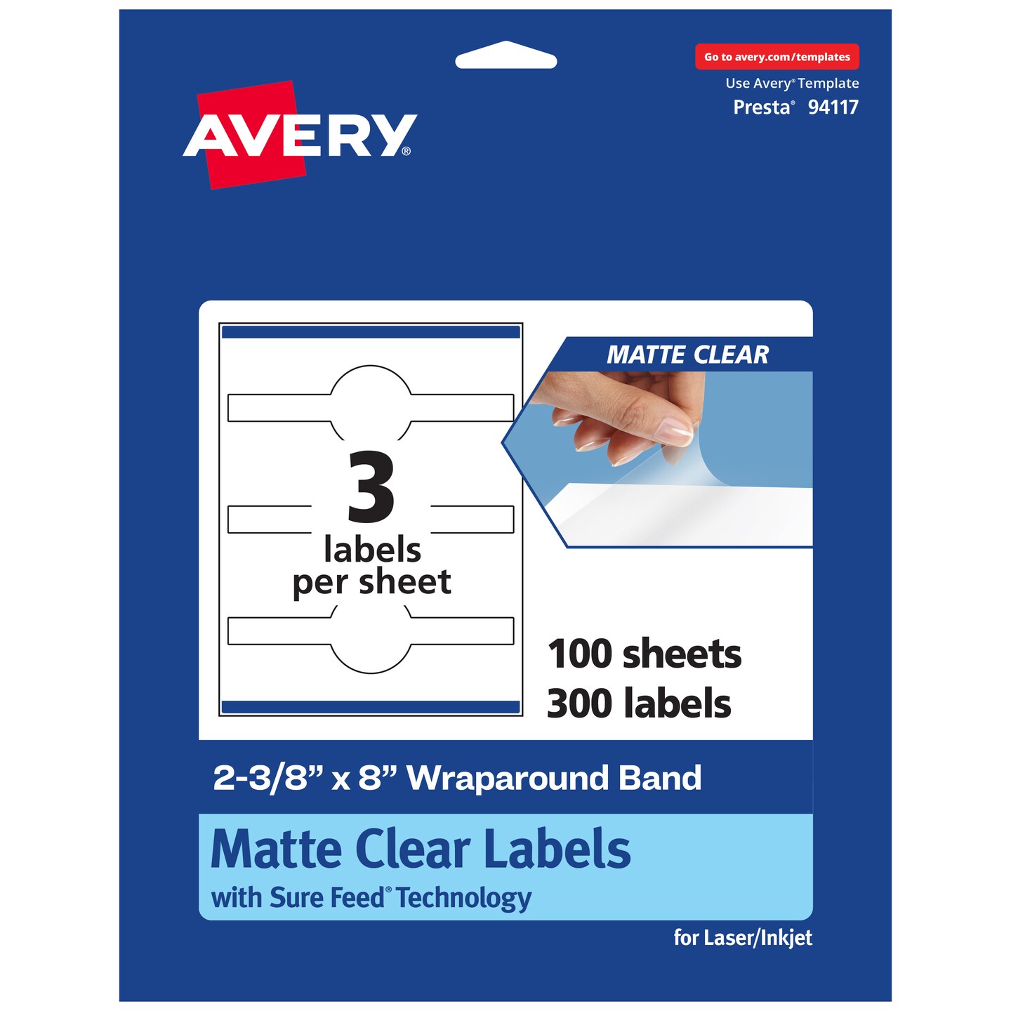 Avery Matte Clear Labels, 2-3/8" x 8" Wraparound | Michaels