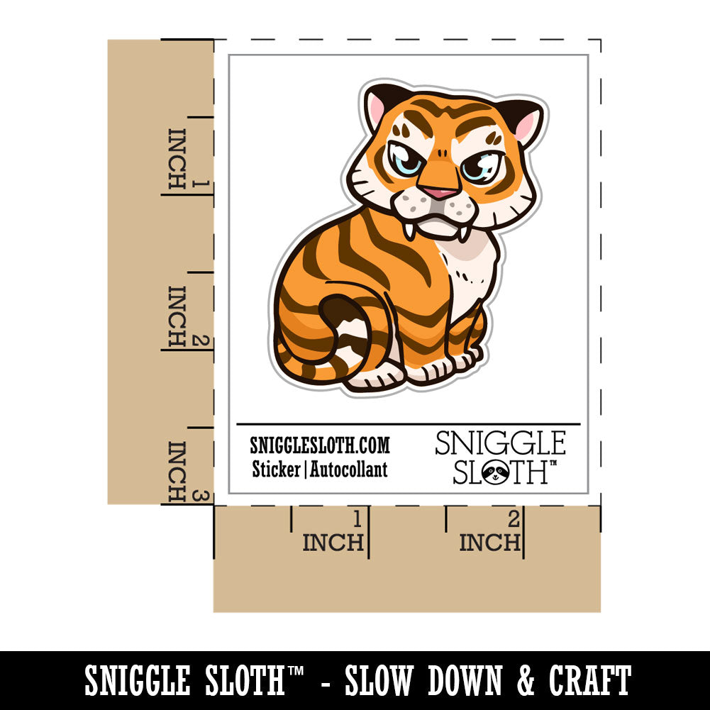 Water Bottle Sticker Set Cute Tiger Cub Kitten Cat Stripes Cute ...