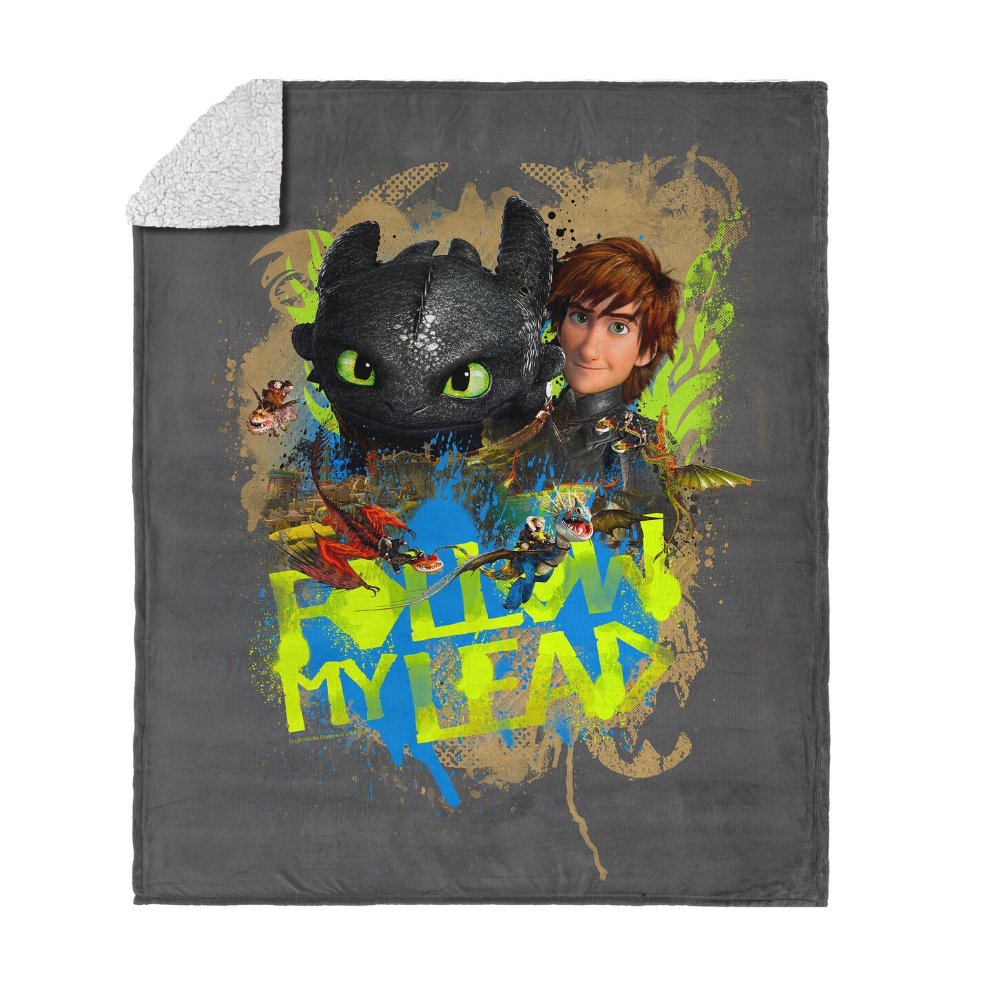 Universal How to Train Your Dragon Silk Touch Sherpa Throw Blanket ...