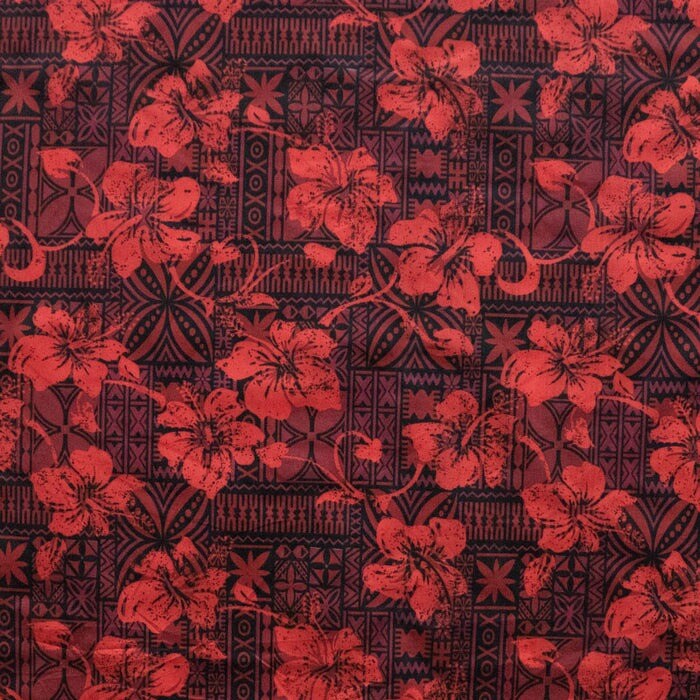 1 Yard Hibiscus Traditional Tapa Design Fabric, 100% Polyester, 60 ...
