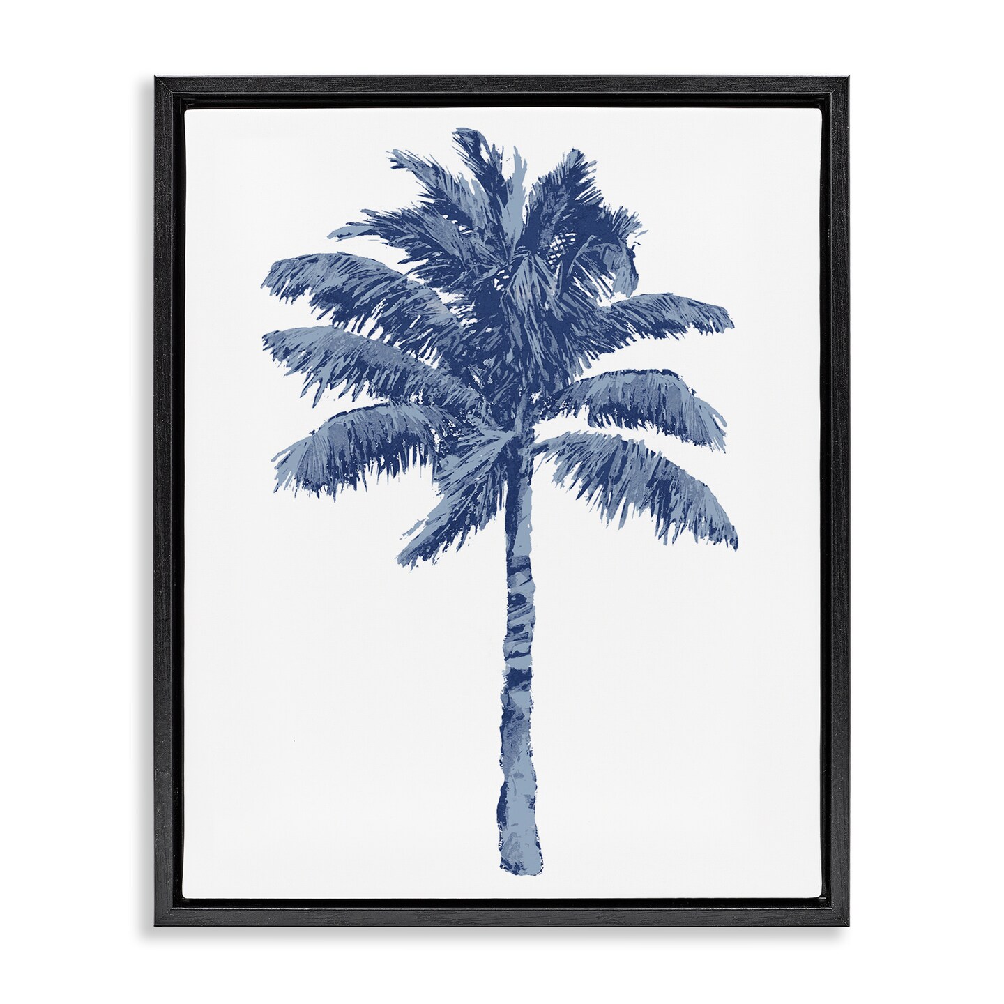Stupell Industries Modern Palm Tree in Blue Floating Frame By Kristen ...