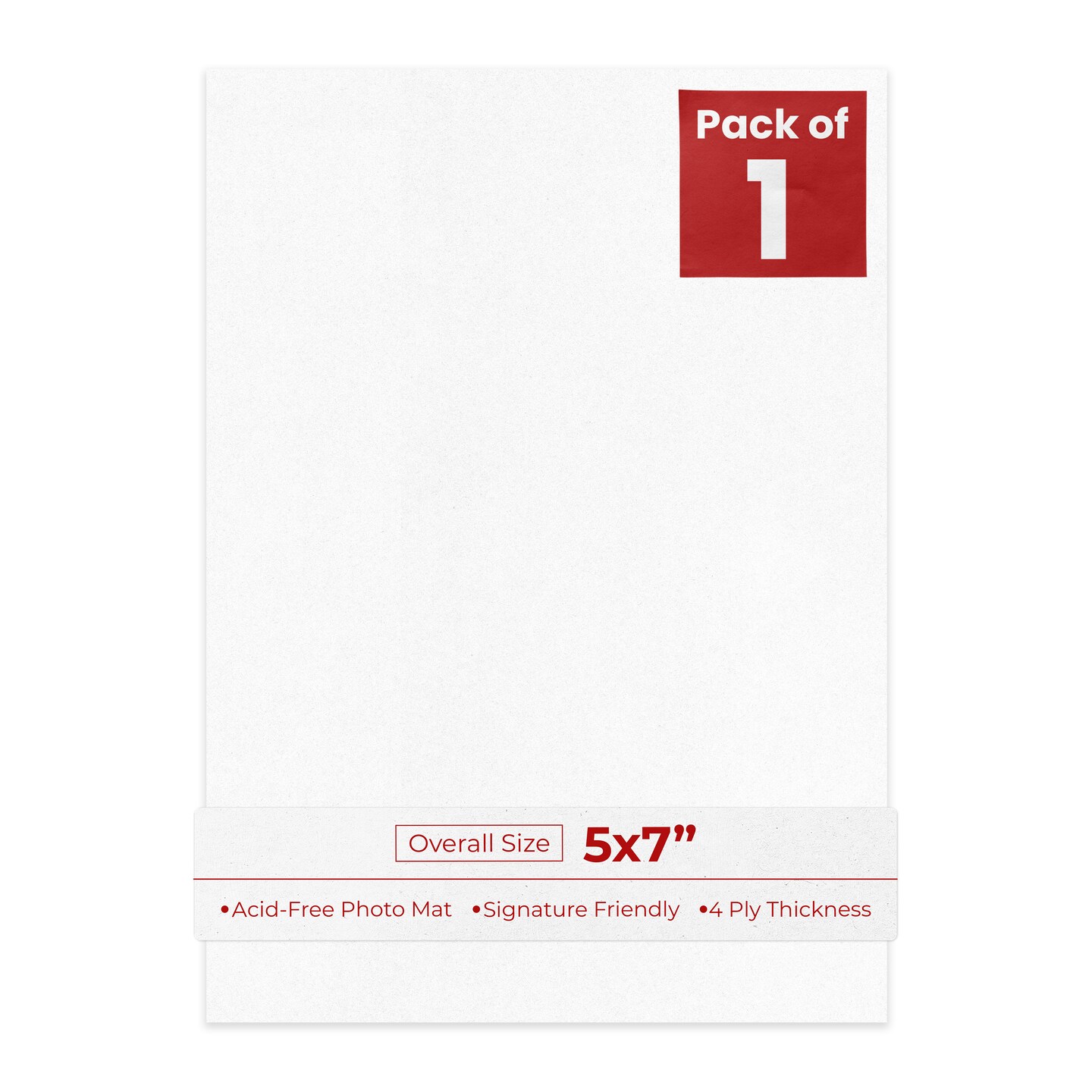 White with Black Core 5x7 Uncut Mat Board - Blank Sheets, No Opening ...