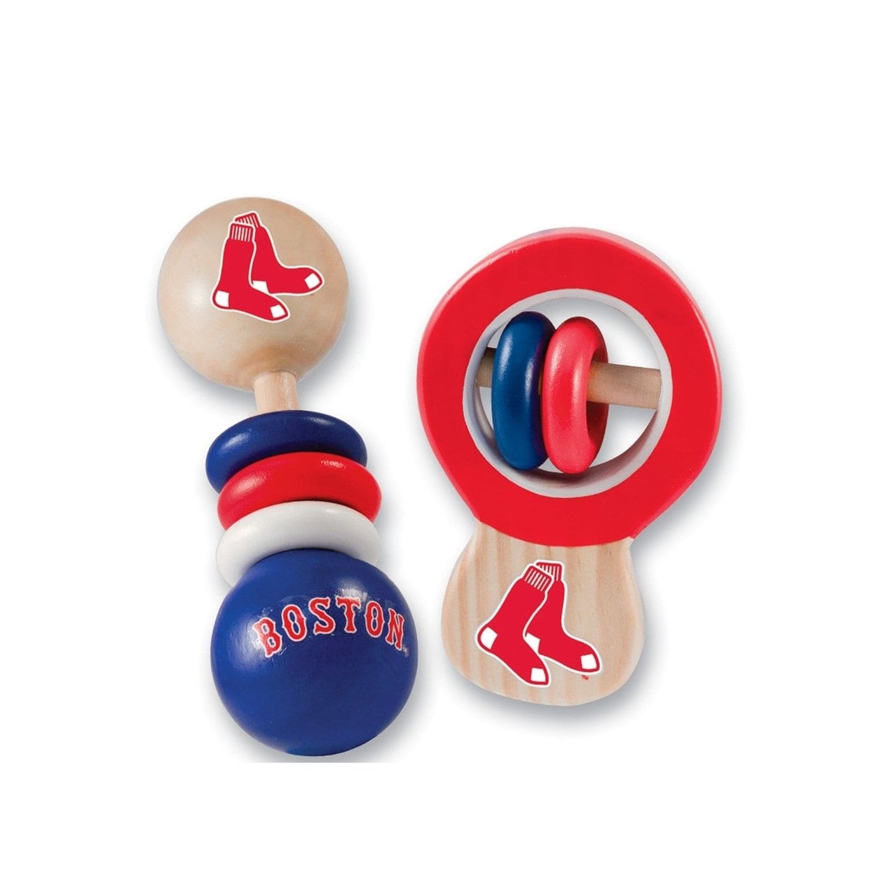 Boston Red Sox Baby Rattles 2-Pack Real Wood Non-Toxic Baby Toys | Michaels