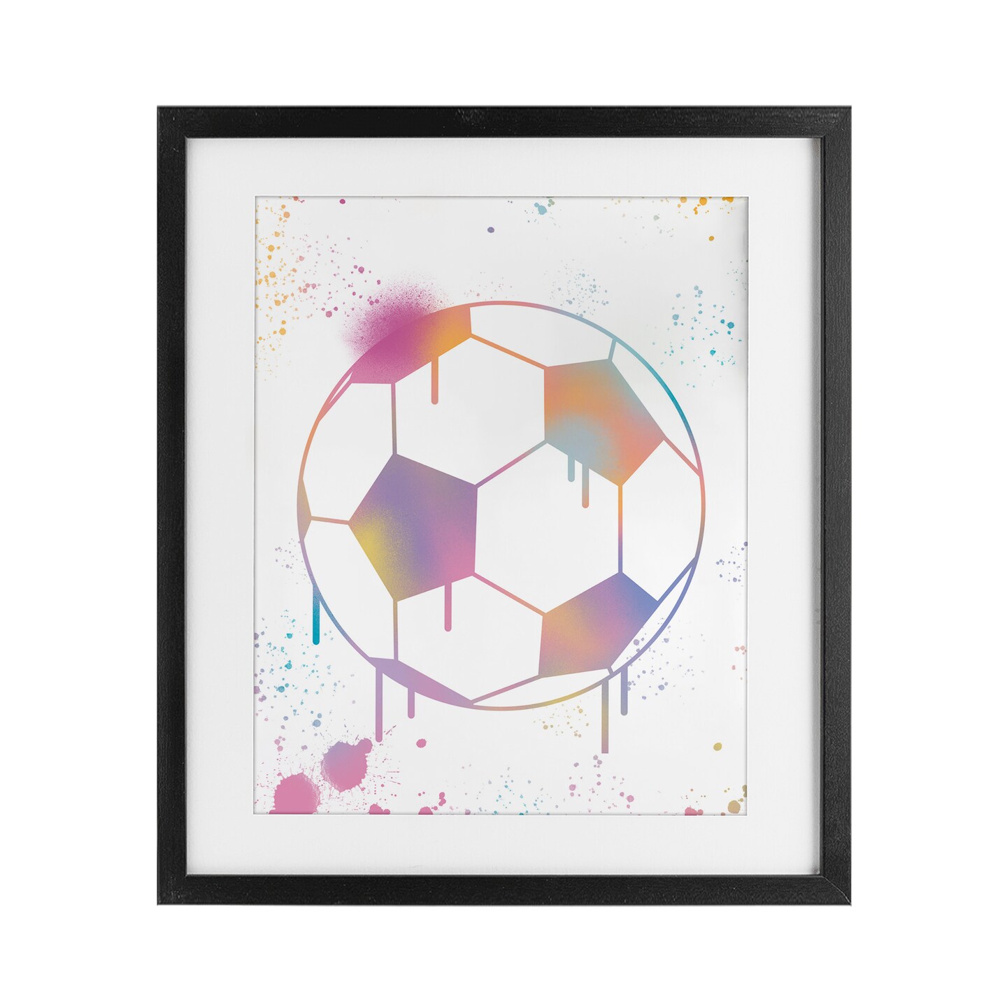 Stupell Industries Graffiti Soccer Ball Drip Black Framed Print Under ...