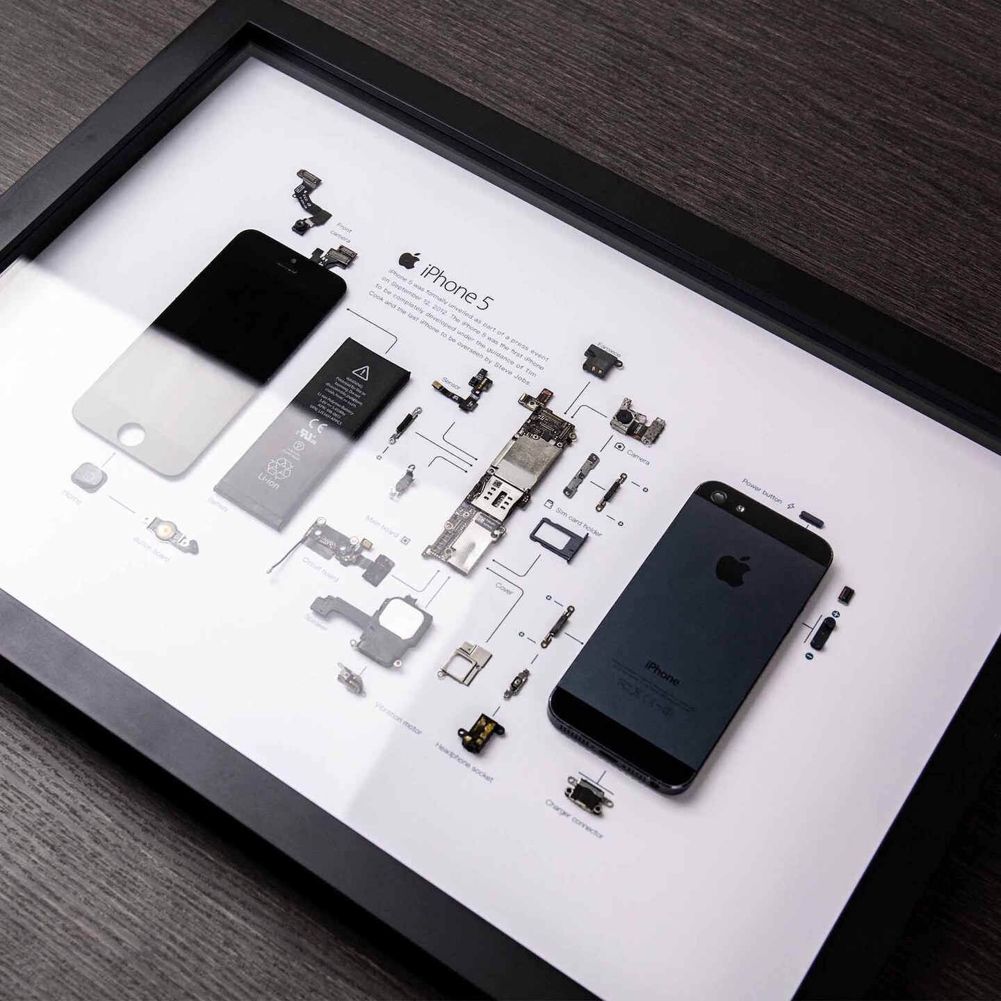 Framed iPhone 5 Disassembled Phone Teardown iphone Wall Art Gifts for ...
