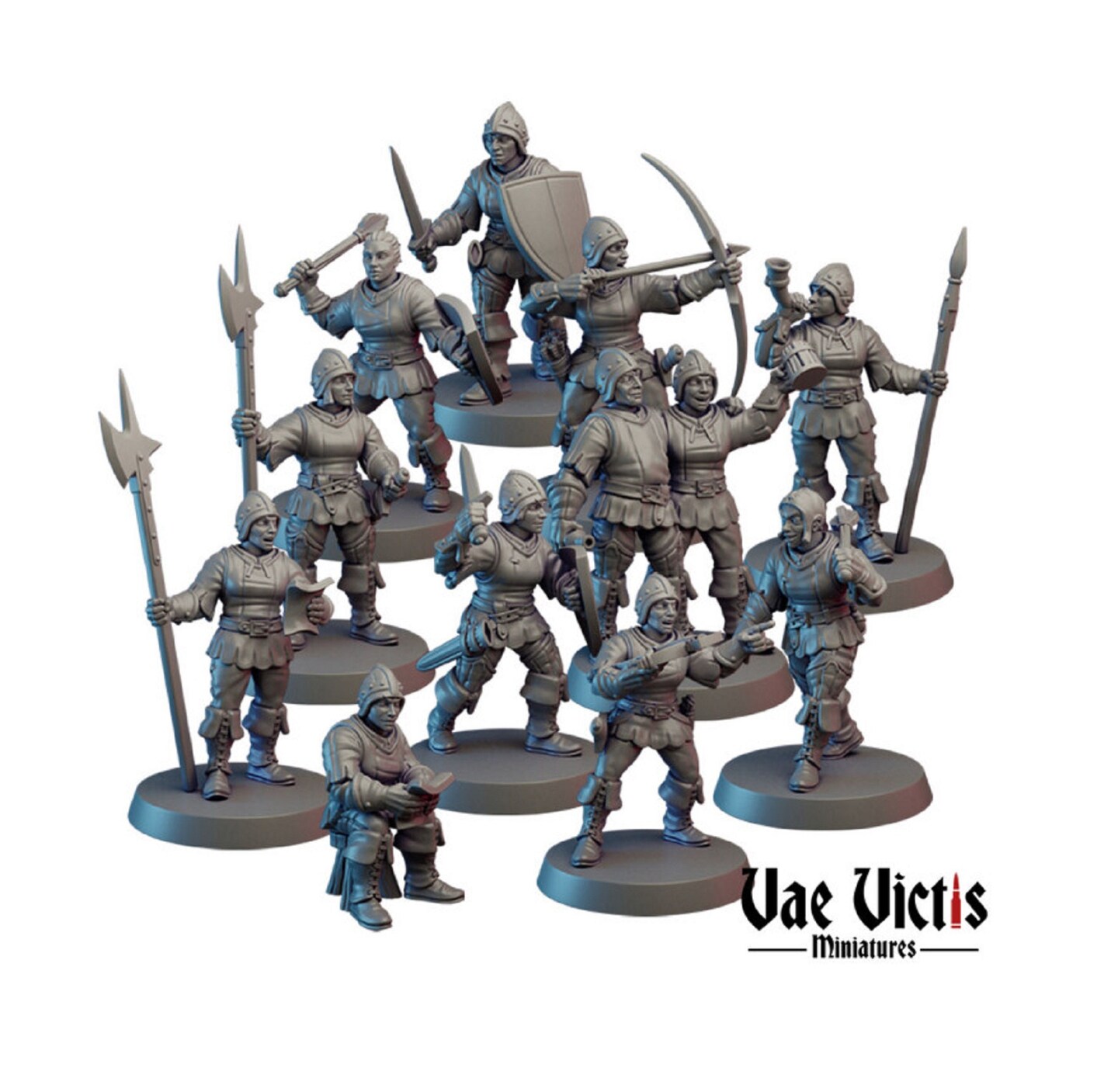 11pc FEMALE Village Guard set for DnD, Dungeons and Dragons, War gaming ...