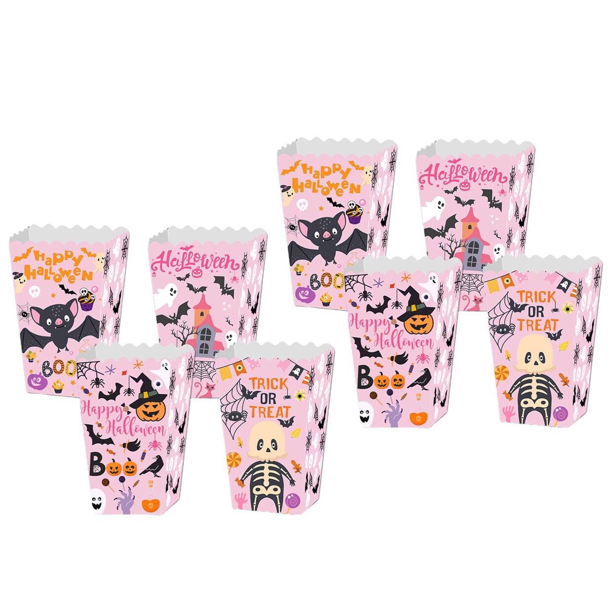 4/8/12Pcs Halloween Popcorn Box Trick Or Treat Gift Storage Boxes ...