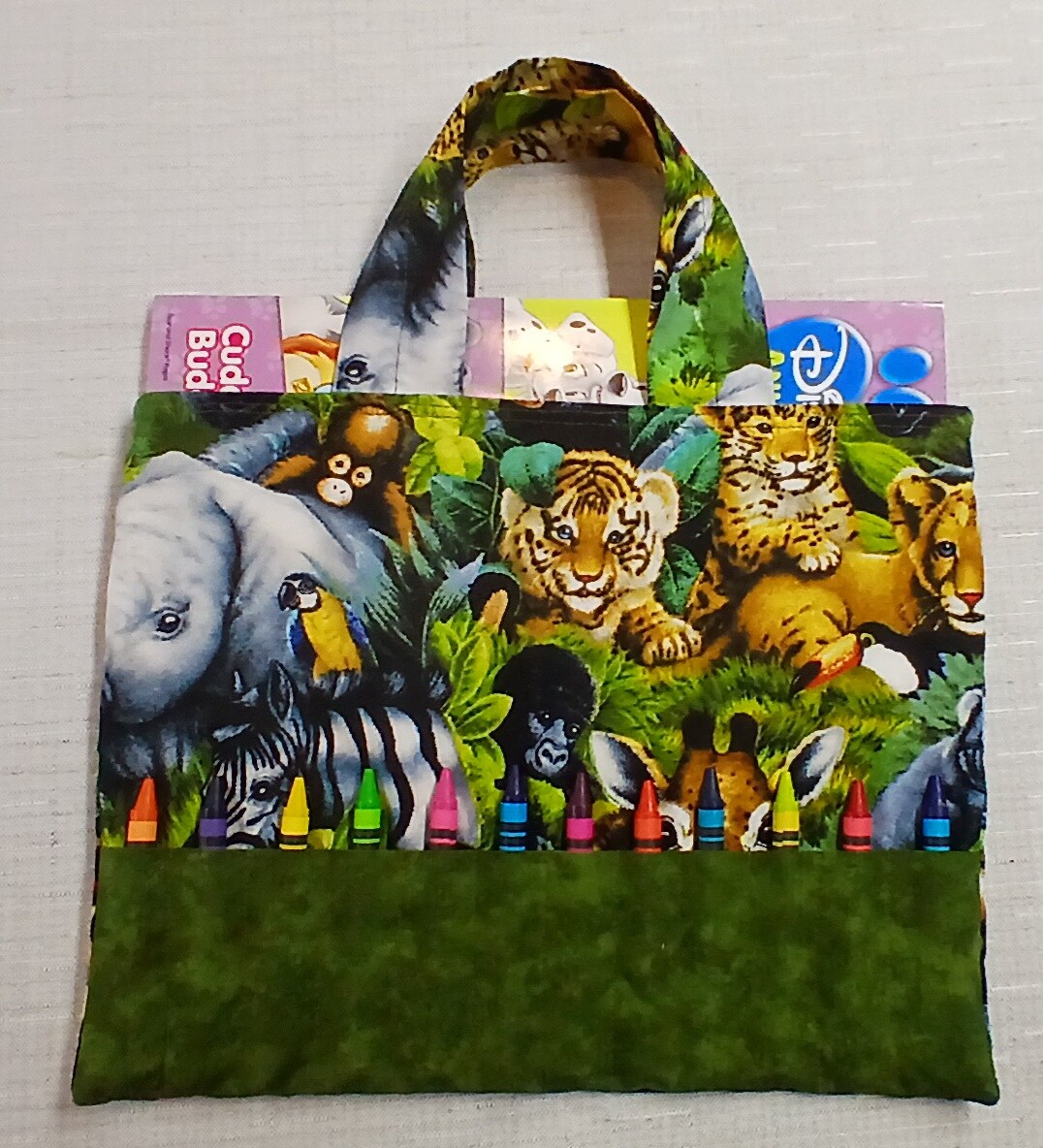 Coloring Book Tote, Children's Art Bag, Pure Cotton fabric, New ...