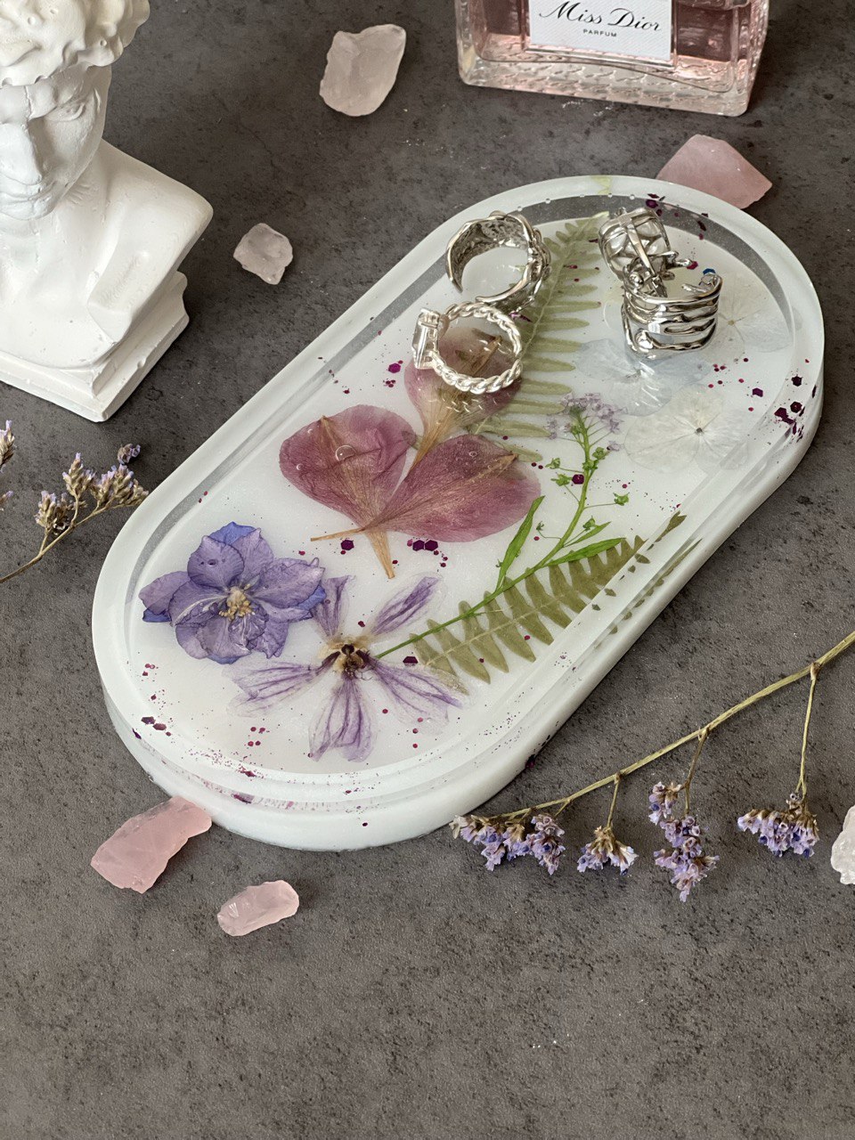 Resin Tray Dried Flower Tray Jewelry Dish Pressed Flower Tray Perfume ...