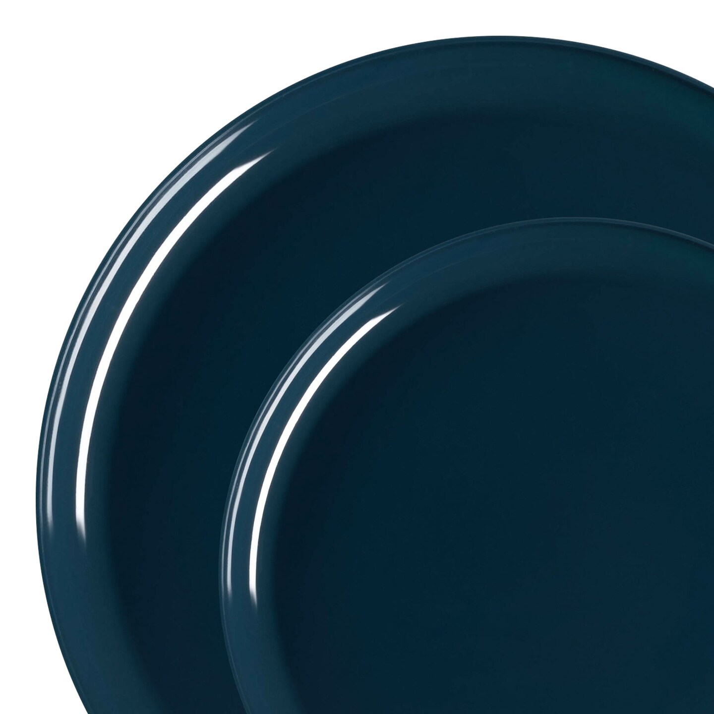 Navy Flat Round Disposable Plastic Dinnerware Value Set (120 Guests ...