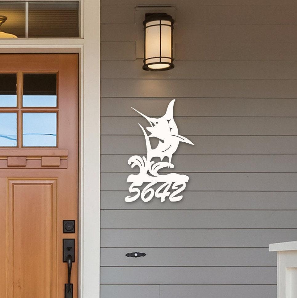 House Number Sign, Marlin Splash, Address Plaque, Address Sign, Custom ...