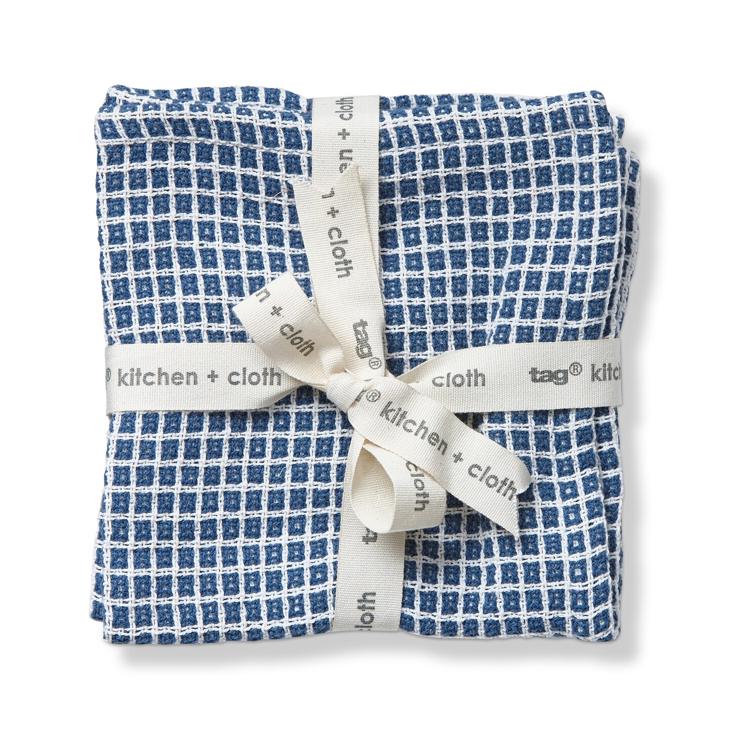 Textured check Dishcloth Set 2 Blue | Michaels
