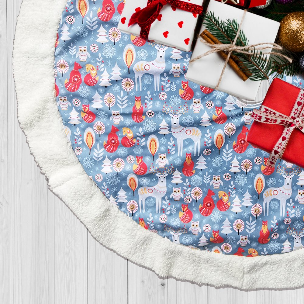 Scandinavian Forest Animal Pattern Tree Skirt | Michaels