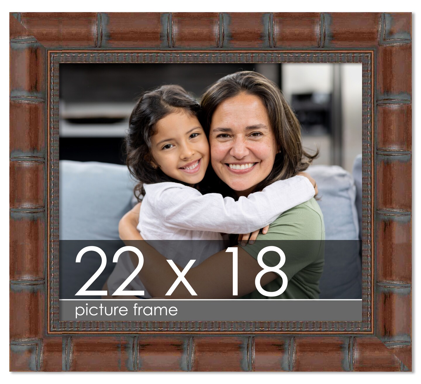 22x18 Wide Bamboo Picture Frame with UV-Resistant Acrylic & Acid Free ...