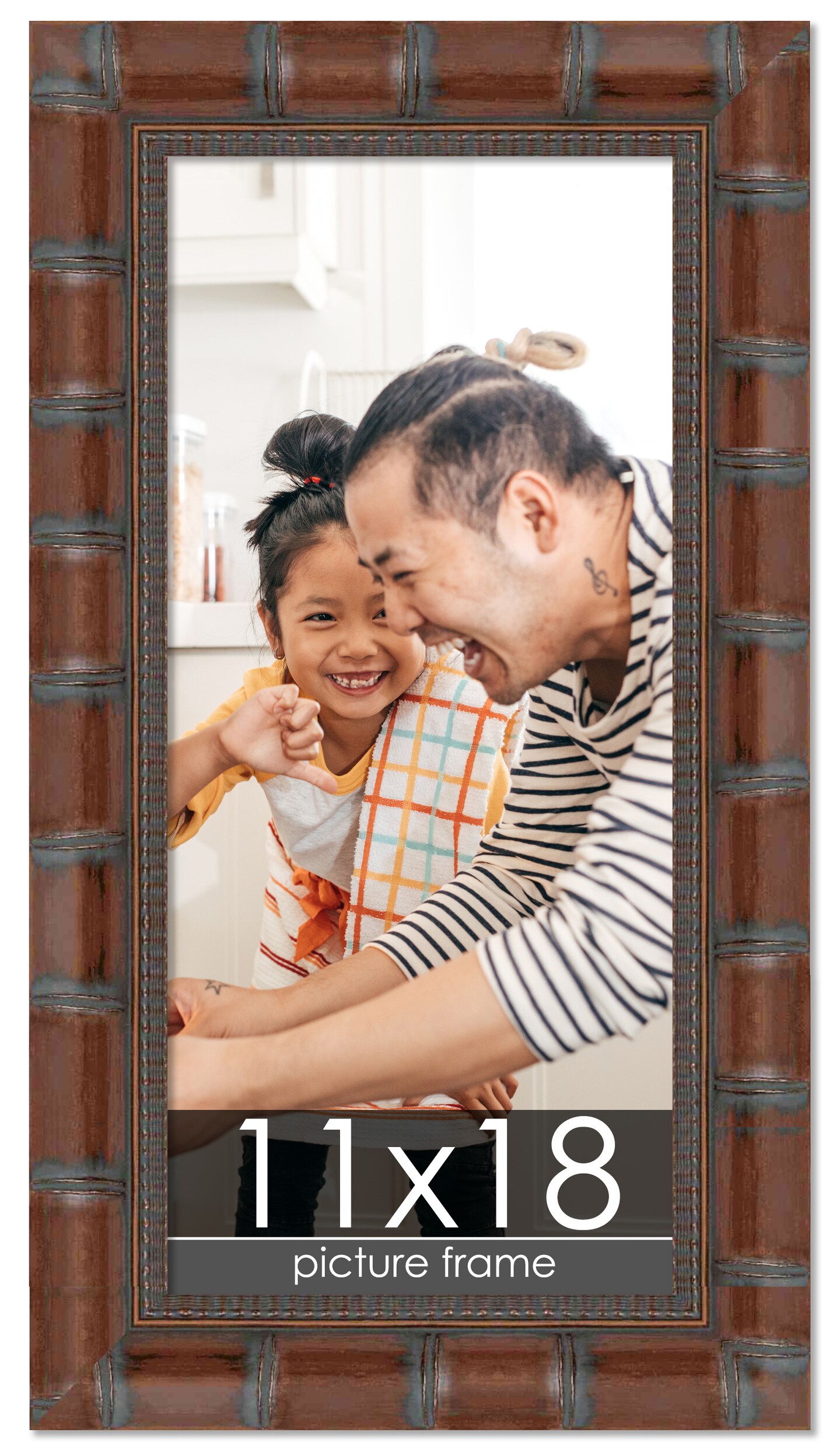 11x18 Wide Bamboo Picture Frame with UV-Resistant Acrylic & Acid Free ...