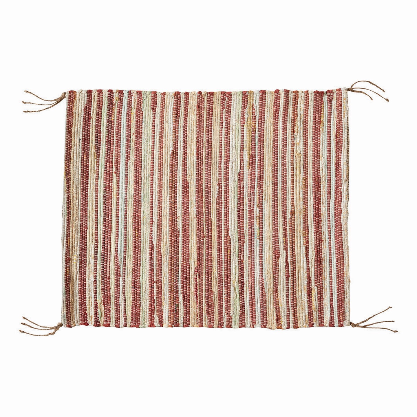 Chindi Indoor Rug With Jute Fringe Cinnamon Cream Colored And Brown 24 ...