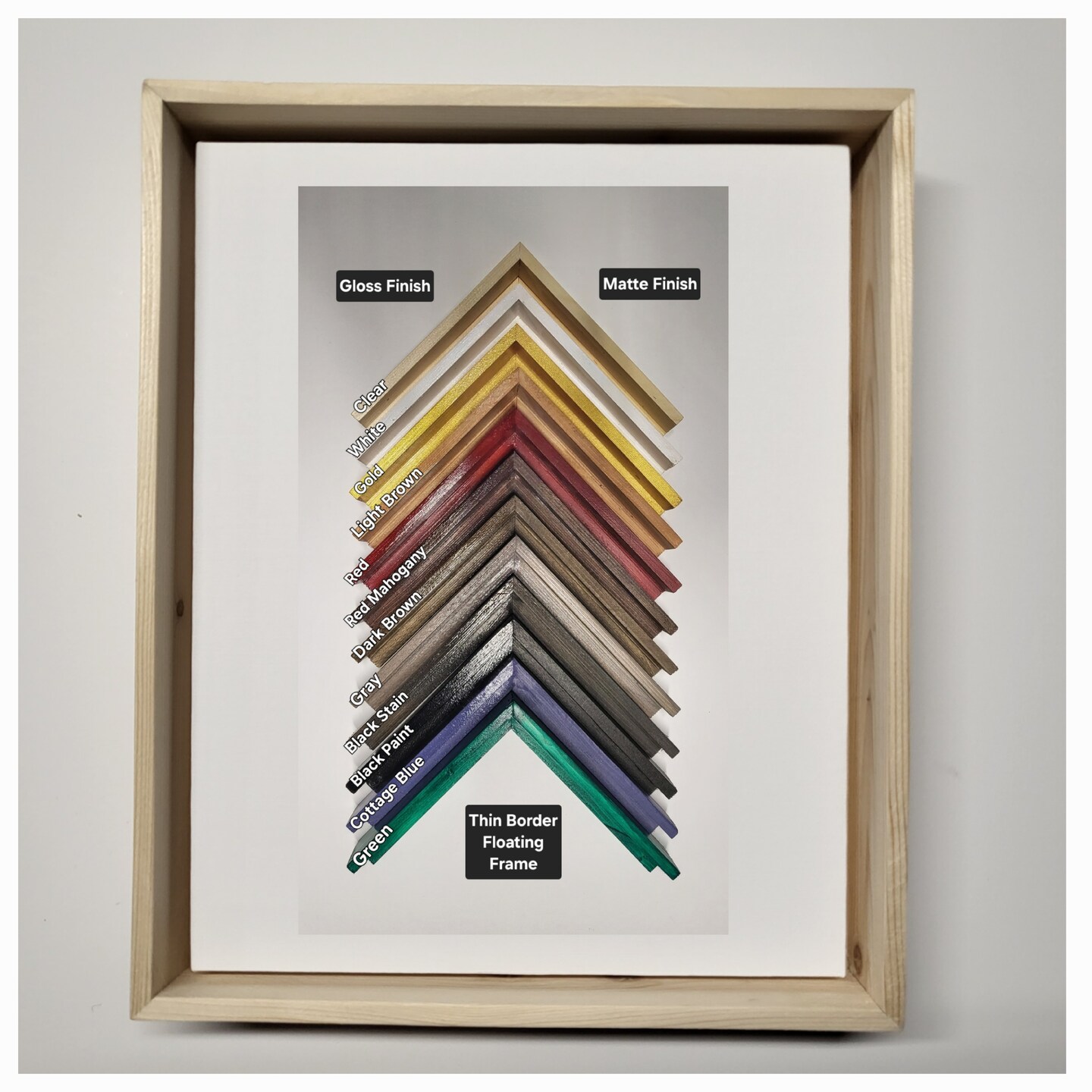 24 x 24 Thin Border Canvas Floating Frame Made to Order Canvas Frame Solid Wood Float Frame Handpainted Custom Sizes and Canvas MakerPlace by