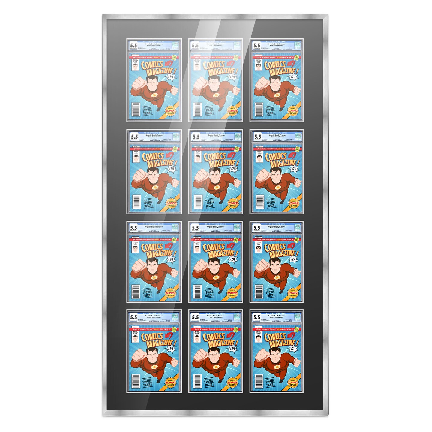 Comic Book Display Frame for CGC, PGX Graded, Slabed Comics - Silver ...