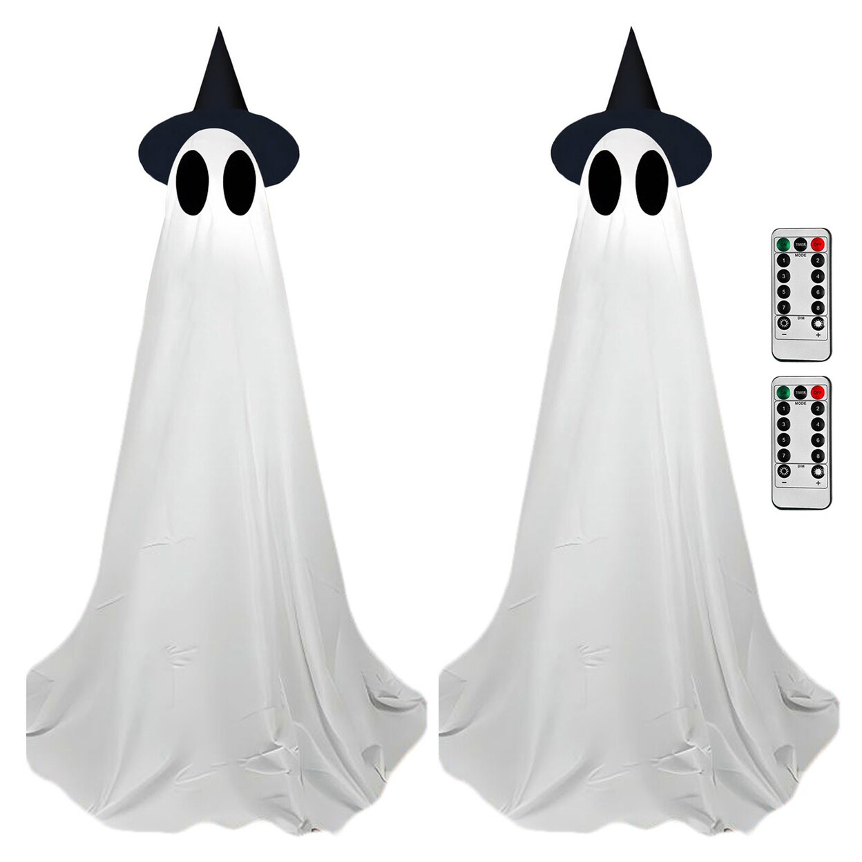 1/2Pcs Halloween Ghost Figurine Standing Ghost Statue With Hat Outdoor ...