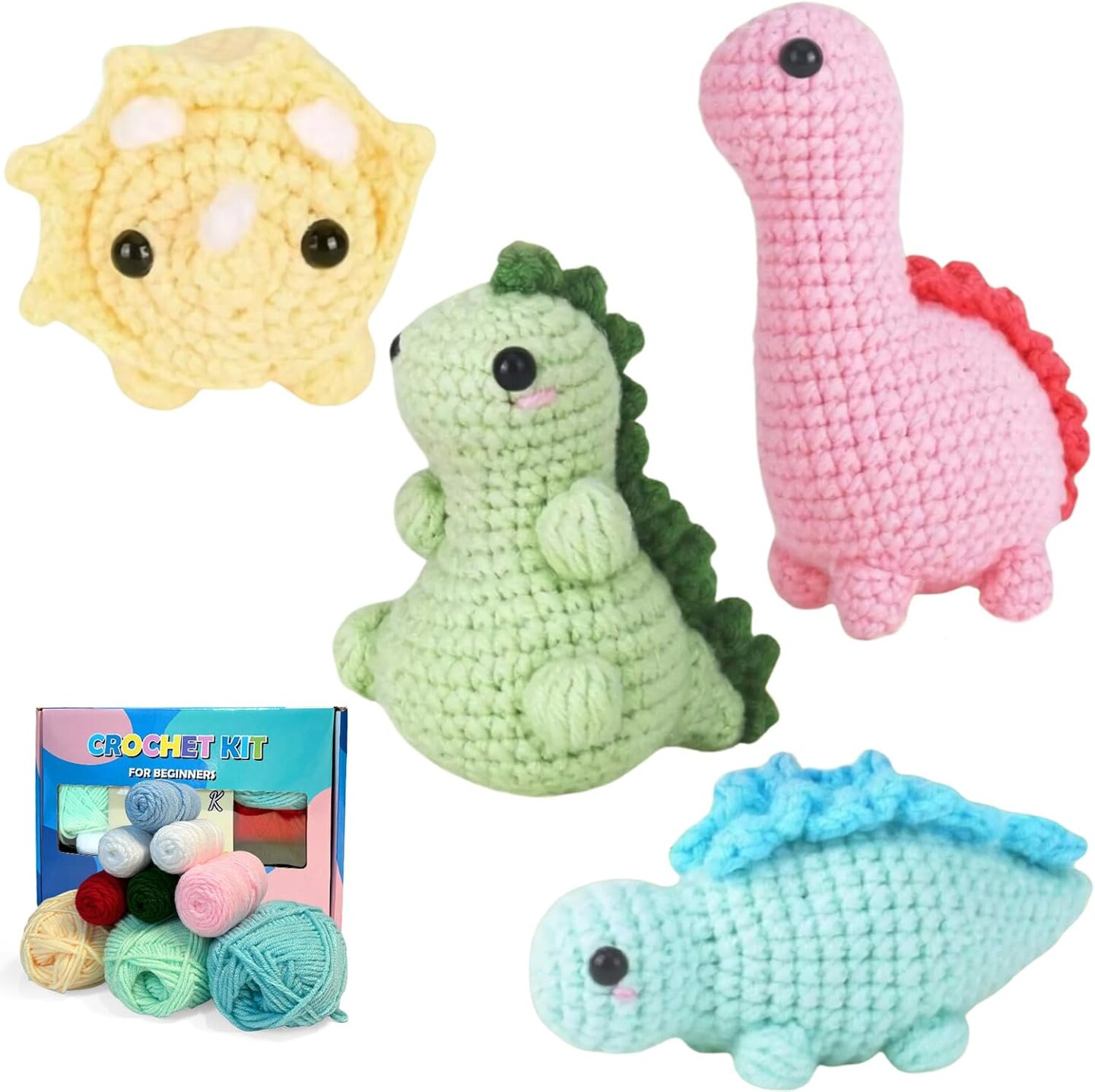 4 Pack Dinosaurs Crochet Kit (40%+ Yarn) | Michaels