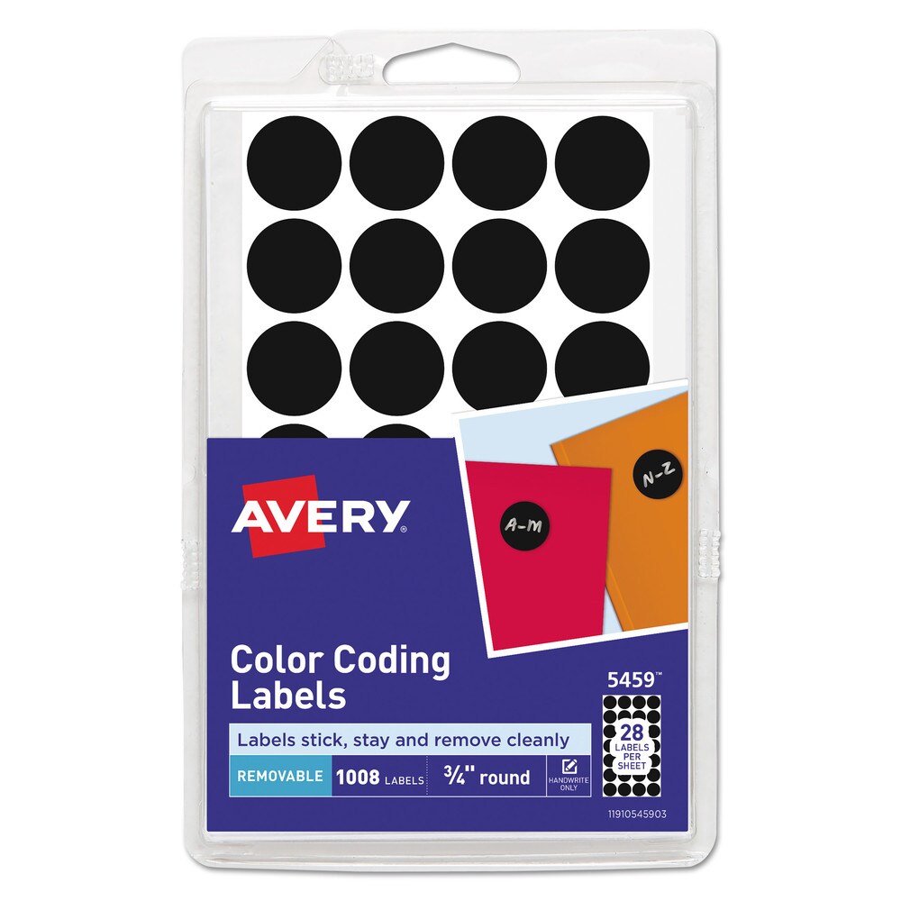 Avery 0.75 in. Diameter Handwrite Only Self-Adhesive Removable Round ...
