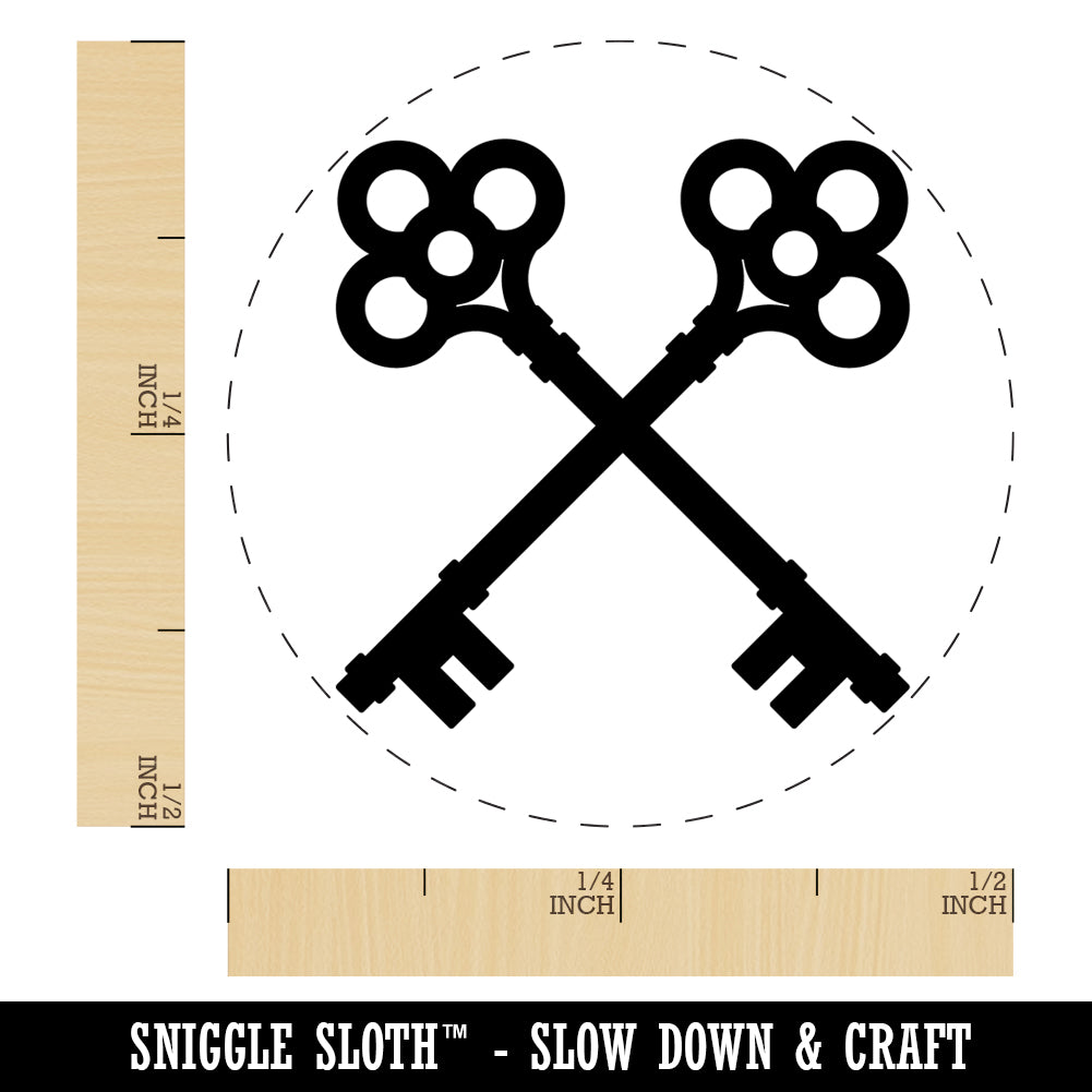 Two Crossed Keys Rubber Stamp for Stamping Crafting Planners, Size: 1/2 ...