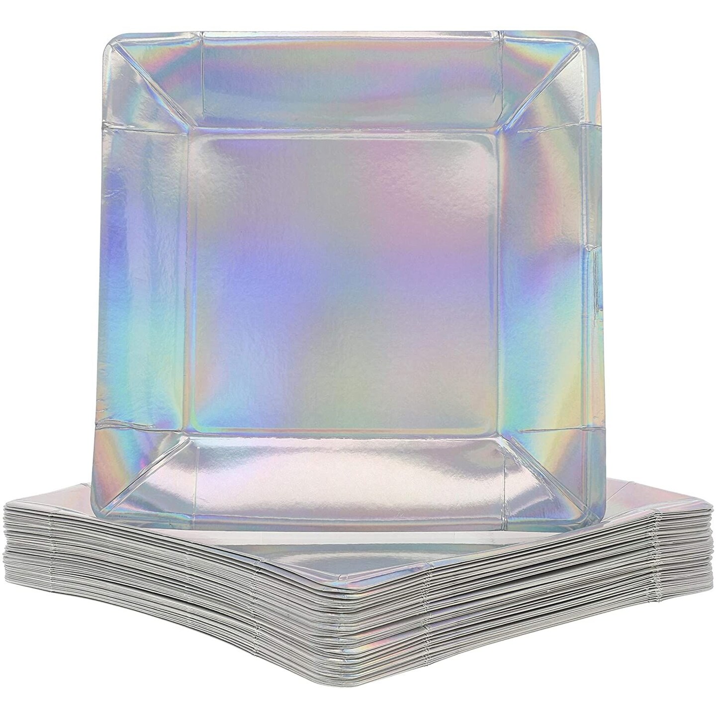 48-Pack Iridescent Foil Paper Plates for Parties, Square (10 in) | Michaels