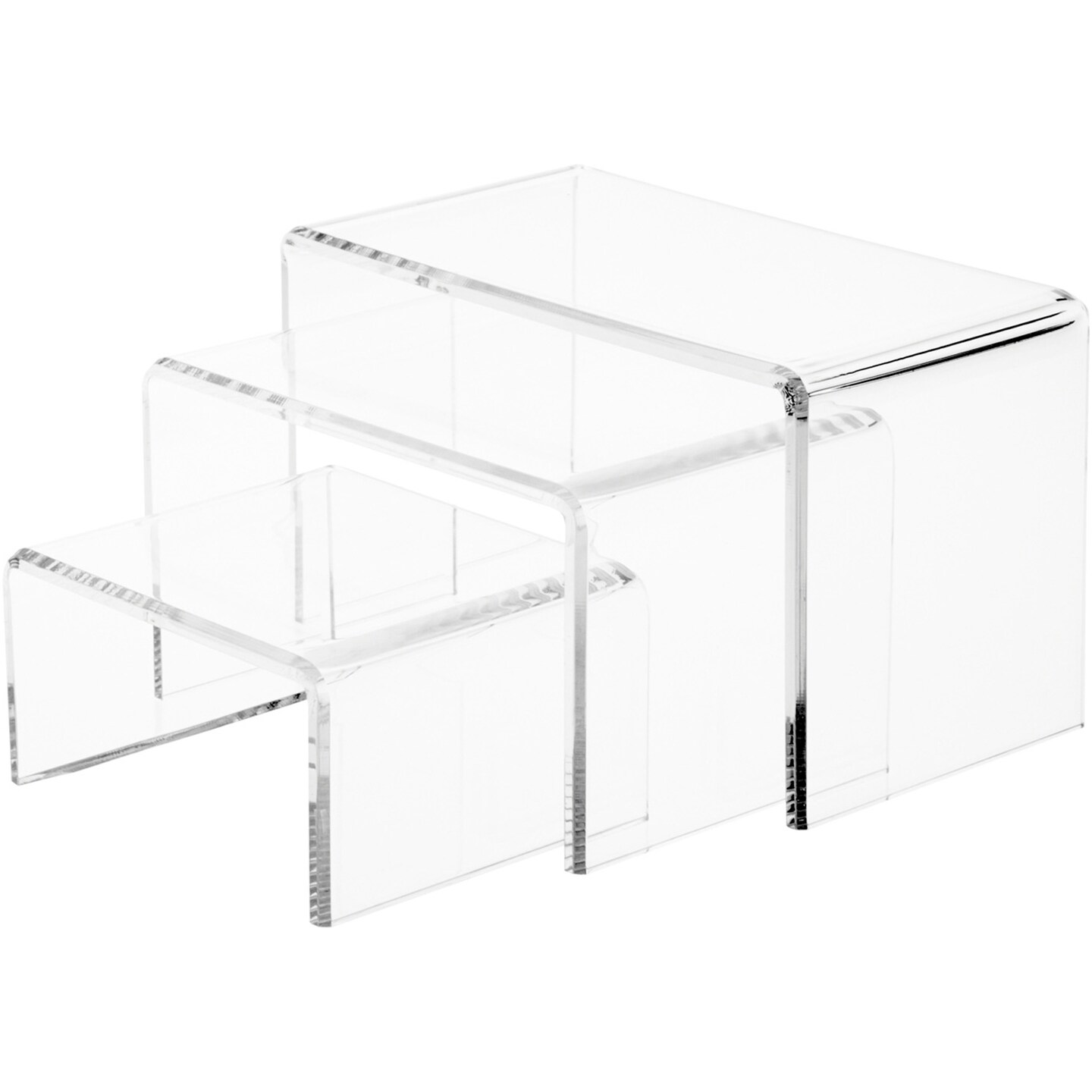 Plymor Clear Acrylic Beveled Rectangular Display Risers, 4" Assortment ...