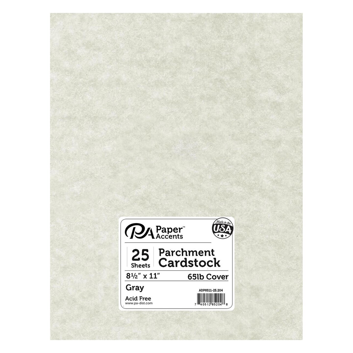 PA Paper Accents Parchment Cardstock 8.5" x 11" Gray, 65lb colored ...