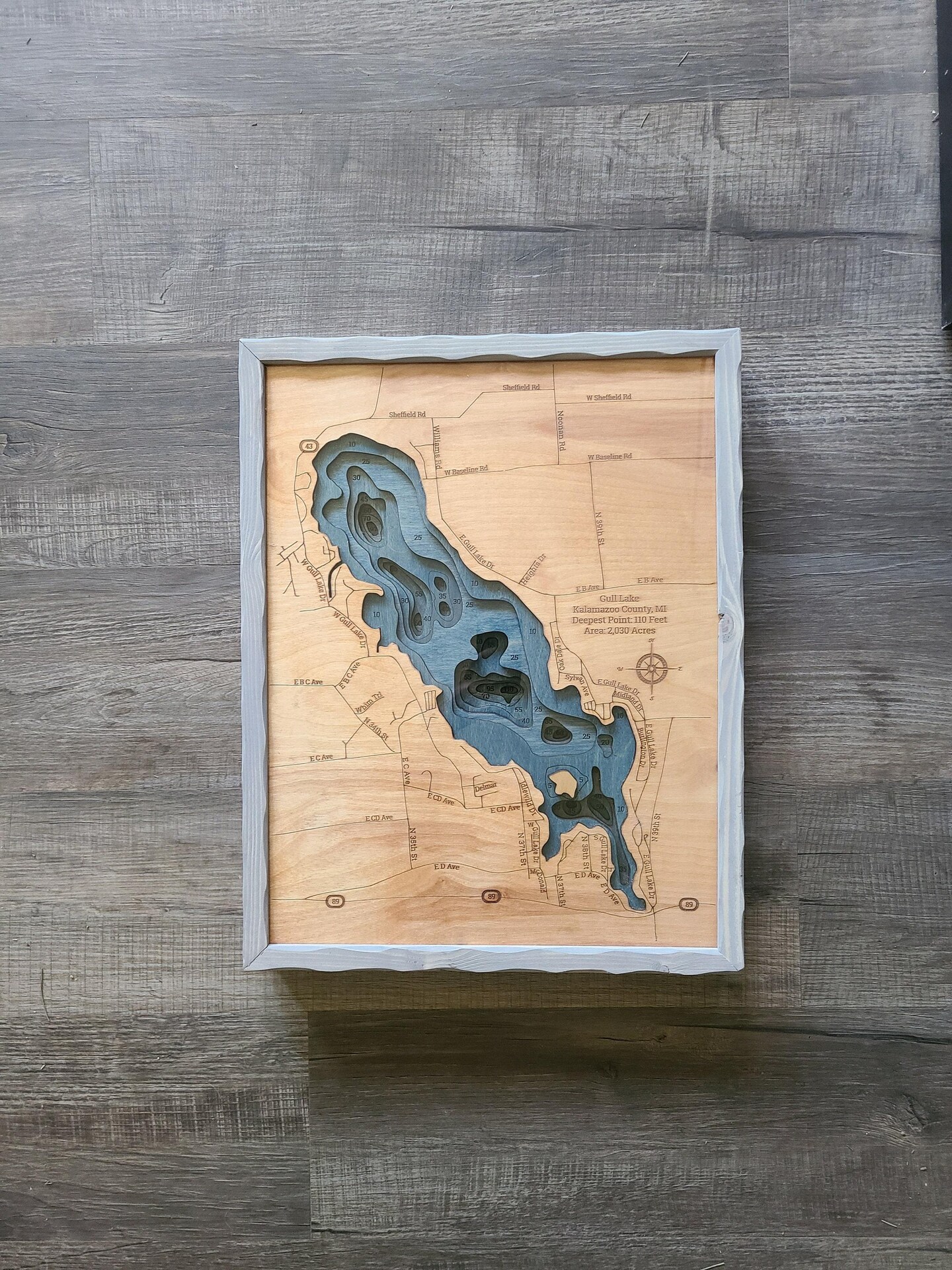 Gull Lake 3d Wood Map | MakerPlace by Michaels