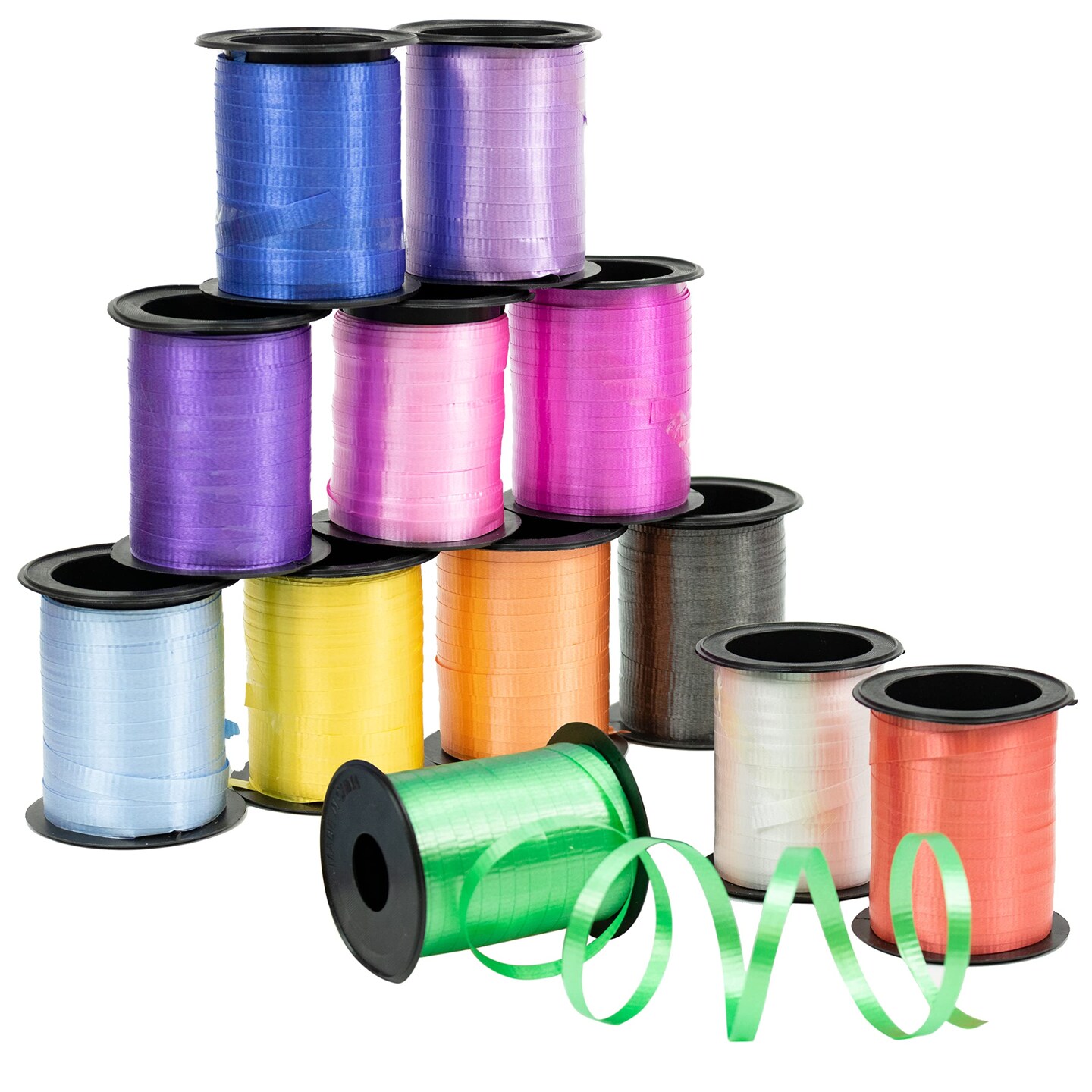 GIFTEXPRESS 12 Curling Ribbon Balloon String Assortment, 12 Crimped ...