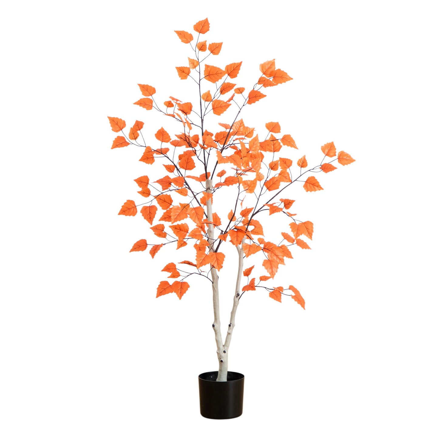 Nearly Natural Paper Birch Fall Harvest Artificial Potted Tree - 4 ...